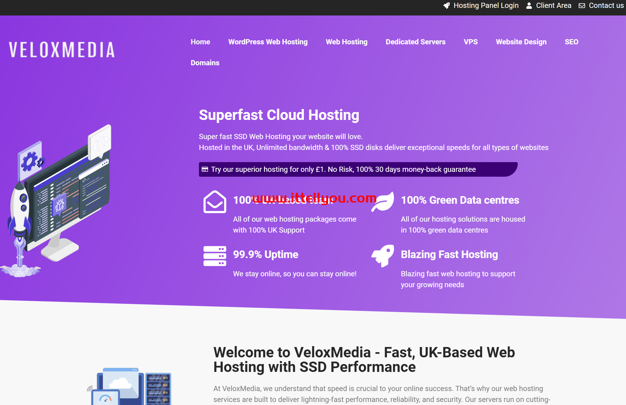 VeloxMedia：加州机房，1核/1GB/10G NVMe/1Gbps不限流量，£15/年 - 国外主机测评